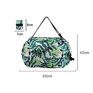 Woonsoon 2-Pcs Reusable Grocery Bags with Handles Foldable Washable Shopping Bags Waterproof Large Capacity Shopping Tote Bag