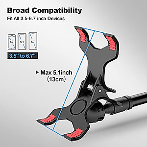 VIVI MAO Gooseneck Cell Phone Holder, Universal 360 Flexible Phone Stand Lazy Bracket Mount Long Arms Clamp for Phone 13 Pro Xs Max XR X 8 7 6 6s Plus and Other 3.5~6.7'' Device (Black)…