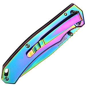 Harnds Pandora Folding Knife with 8Cr14MoV Stainless Steel Blade Pocket Knife with Frame Lock and Pocketclip (Combination)