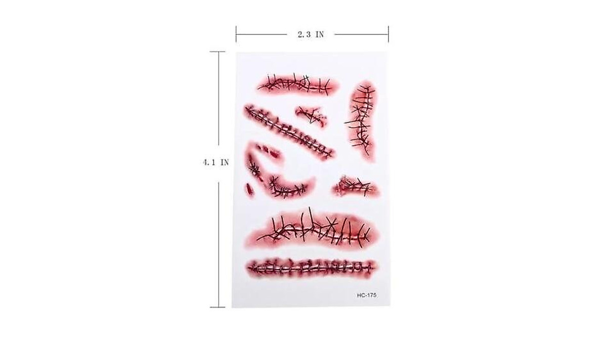 Tinuos Horror Fake Bloody Wound Tattoos - Realistic Halloween Makeup