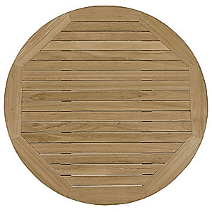 Modway Marina Premium Grade A Teak Wood Outdoor Patio Round Coffee Table in Natural