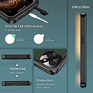 Nineasy Compatible with iPhone 13 Case Waterproof, 360° Full Body Protection Built-in Screen Protector Heavy Duty Cover IP68 Underwater Shockproof Daily-Use Phone Case for iPhone 13 6.1” 5G 2021