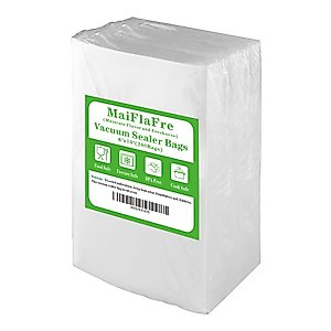 MaiFlaFre 200 Pint 6X10 Vacuum Sealer Bags with Commercial Grade, BPA Free, Heavy Duty.Vacuum Sealer Freezer Bags Compatible with Any Types Vacuum Sealer