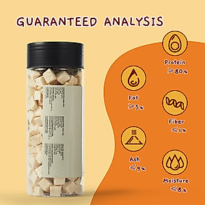 Jungle Calling Freeze Dried Chicken Cat & Dog Treats, Raw Single Ingredient Chicken Bites, High Protein Grain Free Pet Training Treats & Food Topper (Chicken Cubes, 3.2 oz)