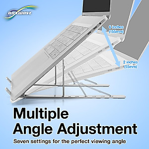 BoxWave Stand and Mount for HP Envy x360 Convertible (15m-ed1013dx) (Stand and Mount by BoxWave) - Compact QuickSwitch Laptop Stand, Portable, Multi Angle Viewing Stand - Metallic Silver