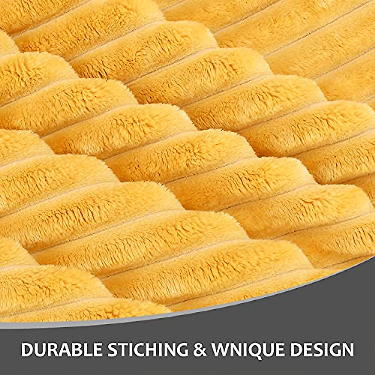 Catalonia Classic Yellow Fleece Throw Blankets for Couch, Plush Fluffy Blanket, Cozy and Soft, Decorative Blanket Throws for All-Seasons, 50''×60''