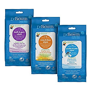 Dr. Brown's Healthy Wipes for Babies and Toddlers, 40 Count, Variety 3 Pack