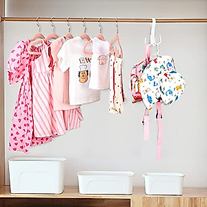 Tinfol Pink Kids Velvet Hangers 30 Pack, Non Slip Baby Hangers with 6 Velvet Hanger Clips, Space Saving Ultra Thin Clothes Hangers for Children's Clothes, Newborn Clothes, Toddler Clothes