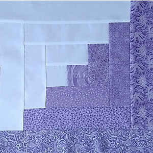 Purples and White Log Cabin Block Kit - Makes a 42 x 56 Quilt Top Only