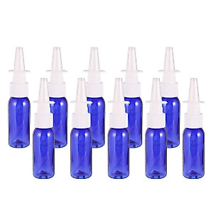 EXCEART 10pcs 30ml Empty Refillable Nasal Spray Bottles Fine Mist Sprayers Atomizers Vial Pot for Saline Water Oils Medical Travel Blue