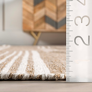 Rugs USA x Lauren Liess Birchwood Reversible Striped Wool Area Rug, 9' x 12', Sand