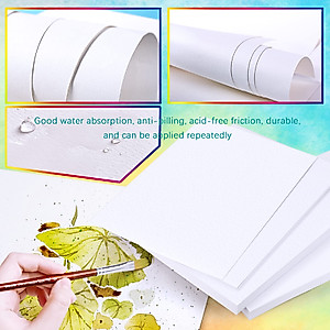 Fyess 120Pcs 100% Rag Cotton White Watercolor Paper Cold Press Paper Bulk Watercolor Drawing Student Artist for Kids,8 x 12 inch