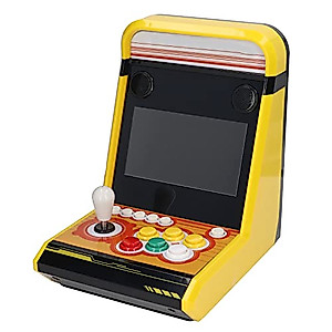 Mini Rocker Game Machine, Joystick Control Game Machine 7 Inch All in One US Plug 100‑240V Portable for Game Room (Yellow)