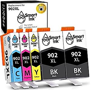 Smart Ink Compatible Ink Cartridge Replacement for HP 902 XL 902XL (2 Black XL & C/M/Y XL 5 Combo Pack) to use with Officejet Pro 6978 6968 6974 6975 6960 Officejet 6951 6954 6956 6958 Printers