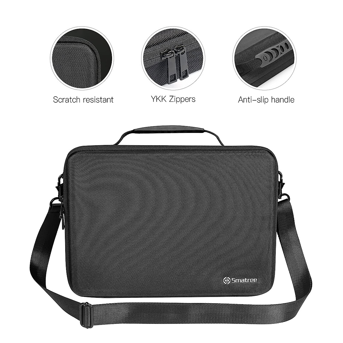 Smatree 13-14inch Hard Shoulder Bag for MacBook Pro 2024 M4/2023/2021 A2918/A2992,MacBook Air 2024/2022 A3313/A2681,iPad Pro M4 2024,ASUS Chromebook Flip,Microsoft Surface,Samsung,Carring Bag(Black)