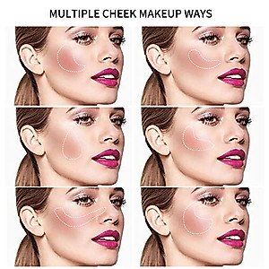 Boobeen Powder Blush Matte Blush, Highly Pigmented Beauty Cream Blush Palette for Create A Natural Cheek Flushed Look, Rich Colors