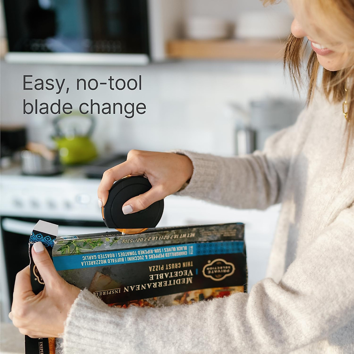 Slice 10477 Super-Safe Carton Cutter, Retracting Blade Guard, Finger-Friendly Blade, Easy Grip, Lasts 11x as Long as Metal, 1 Pack