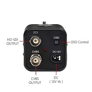 MOKOSE Mini SDI Camera with 3.6mm HD No Distortion Lens, HD-SDI 2 MP 1080P HD Digital CCTV Security Camera, 1/2.8 High Sensitivity Sensor CMOS with OSD Menu