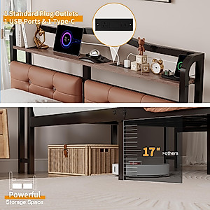 OSASET King Size Bed Frame - King Bed Frame with Headboard and Galaxy Projection Lights, 18 in Heavy Duty Metal Bed Frame No Box Spring Needed with USB Charging Station- Easy Assembly and Noise Free