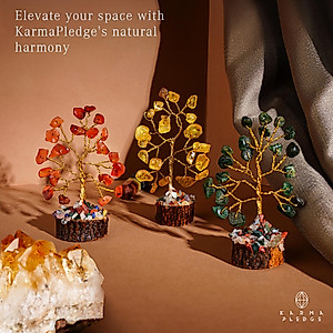Crystal Tree Gifts for Women, Set of 12 Handcrafted Tree of Life Chakra Healing Crystals & Stones for Positive Energy, Good Luck, Home and Office Decor, Birthday Gifts for Mom & Dad