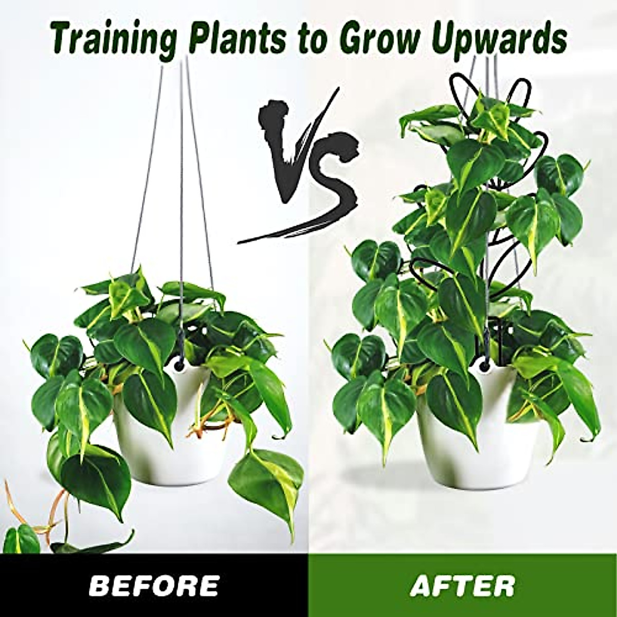 Garden Trellis for Climbing Plant, 2 Pks Small Plant Metal Trellis, 12’’ Leaf Shape Indoor Climbing Plants Stake for Potted Plants, Houseplant, Home Plant, Mini Rose, Plant Lover Gifts (Black)