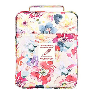 Pencil Case Holder Slot - Holds 260 Colored Pencils or 180 Gel Pens with Zipper Closure - Large Capacity Polyester Pen Organizer for Watercolor Pens or Markers - Perfect for Artist Watercolor Flowers