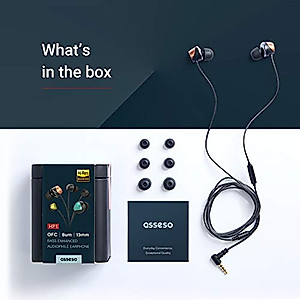 Asseso HP1 Gaming in-Ear Earbuds; Hi-Resolution Audiophile Headphones with Powerful Bass and Improved Noise Isolation; Comfortable for Workout, Running and Great for Gaming (Blue)