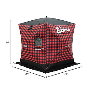 Eskimo QuickFish™ 3i Limited Edition, Pop-Up Portable Shelter, Insulated, Plaid, Three Person, 41445