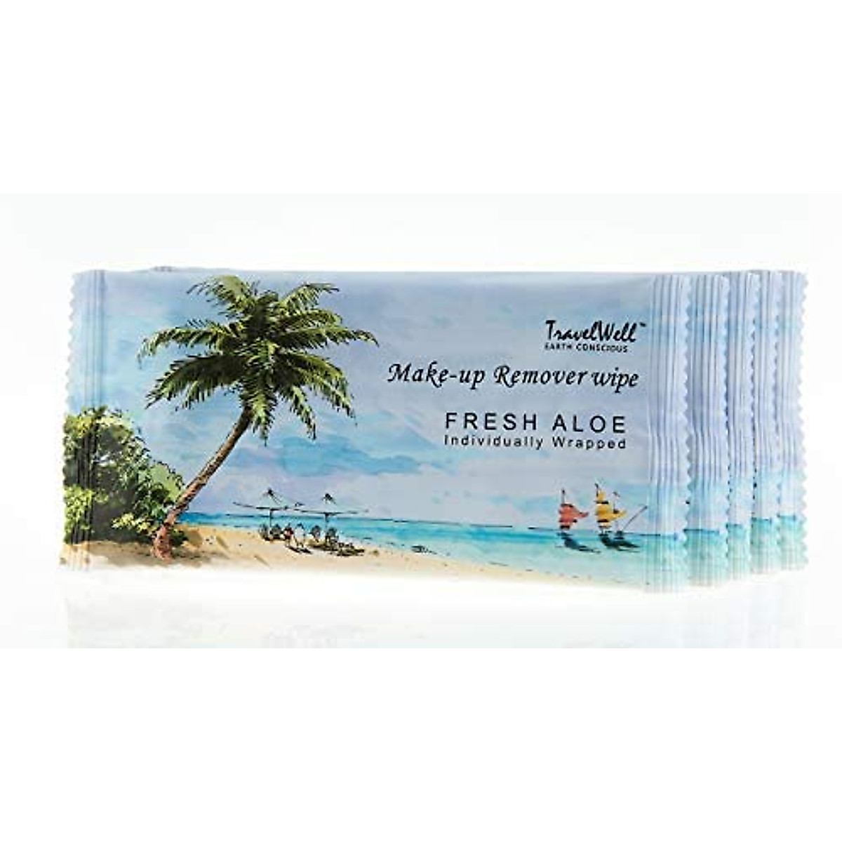 TRAVELWELL Makeup Remover Wipes Bulk, Individually Wrapped Natural Fresh Aloe Travel Packs Elderly Bathing Cleansing Wipes - 500 Count per Package | Travel Size Toiletries | Hotel Toiletries Bulk Set