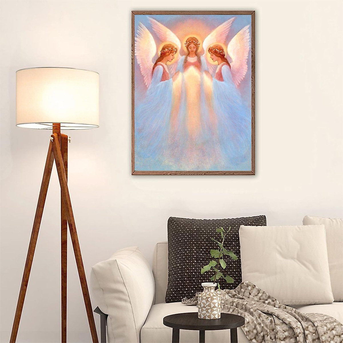 IPISSOI Diamond Painting Kits for Adults Praying Angel Girls Round Full Drill DIY 5D Diamond Art Easy for Beginner Gems Cross Stitch Craft Hobby Wall Art for Home Decor 30 x 40 cm