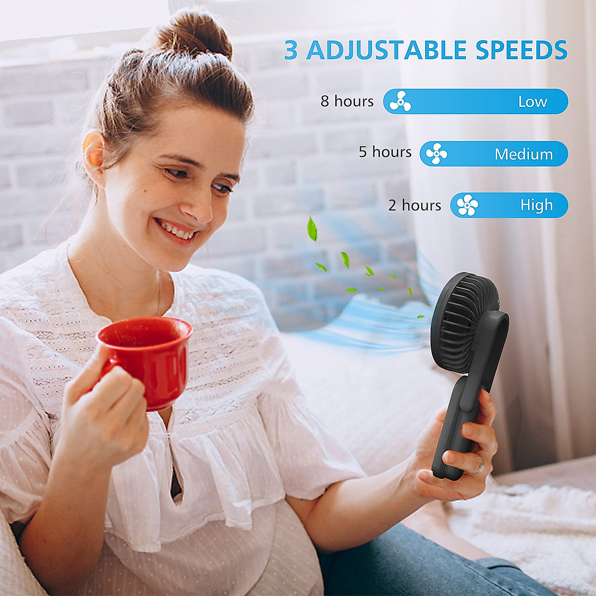 COMFIER Portable Handheld Fan,Personal Fan,Mini Fan with Power Bank,Rechargeable Hand held Fan,Hand Fans Battery Operated,Small Fan for Kids Girls Women Men,Travel,Outdoor,Sports