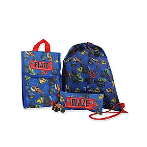 Nickelodeon Blaze and the Monster Machines Boys 16" Backpack 5 piece School Set (One Size, Blue)