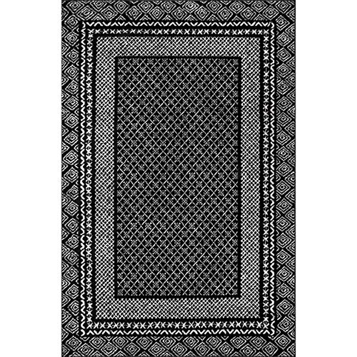 nuLOOM Arabella Contemporary Bordered Area Rug, 4' x 6', Black
