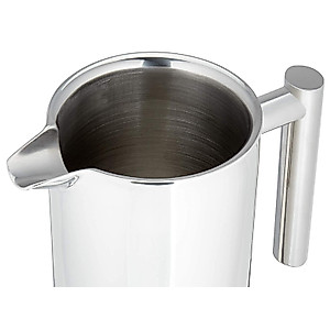 Fetic French Press Coffee Maker, 304 Grade Stainless Steel Insulated Coffee Press with Free Coffee Scoop, 34oz (1 Litre), Silver