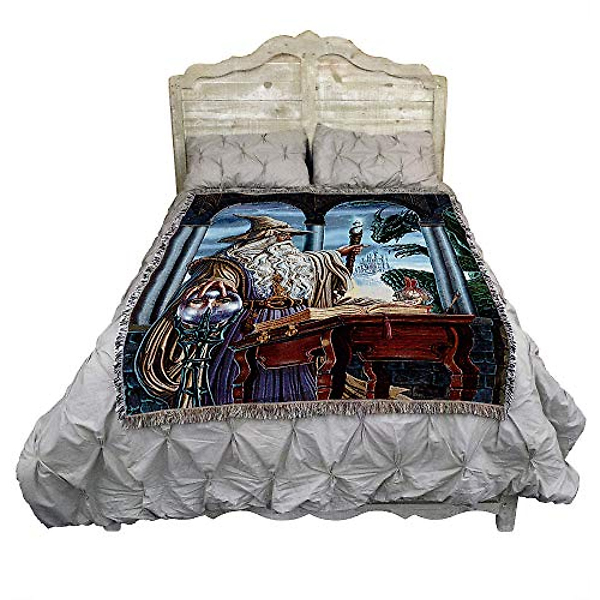 Pure Country Weavers Wizard's Emissary Dragon Blanket by Ed Beard Jr - Gift Fantasy Tapestry Throw Woven from Cotton - Made in The USA (72x54)