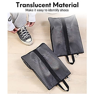 2 Pack Shoe Bags for Travel, Sneaker Bags, Waterproof Travel Shoe Bags with Zipper for Packing, Golf Shoe Dust Bags for Man and Women, X-Large, Black