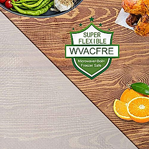 WVacFre 4Pack 8X50 (Total 200 Feet) Food Vacuum Sealer Bags Rolls with Commercial Grade,BPA Free,Heavy Duty,Great for Food Vac Storage or Sous Vide Cooking
