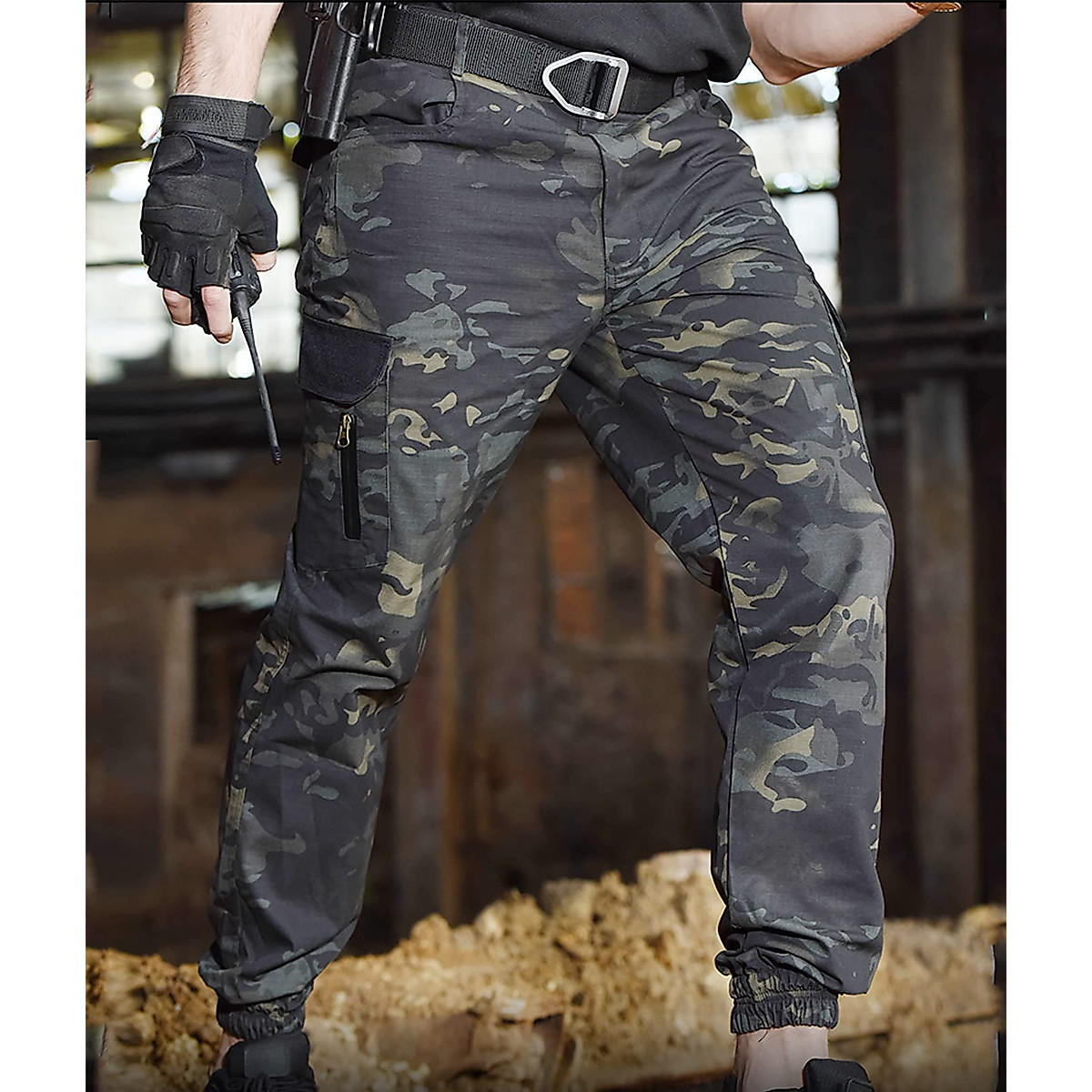 MEGE KNIGHT Men's Outdoor Hiking Pants, Tactical Pants Lightweight Casual Work Ripstop Cargo Pants for Men with Pockets UCP