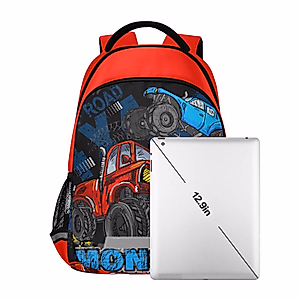 beeplus Monster Truck Backpack for Boys Girls School Backpack Kids Backpack Bookbag Elementary School Bag Travel Rucksack