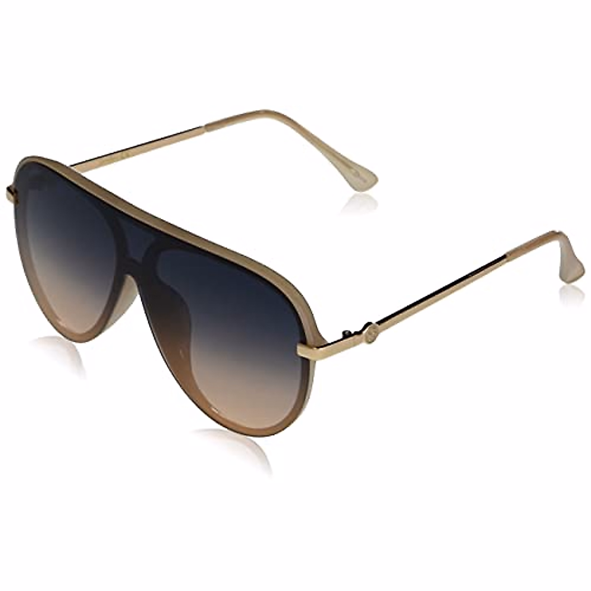 Jessica Simpson J5900 Aviator Shield Sunglasses with 100% UV Protection. Glam Gifts for Women, 140 mm, Nude & Rose Gold