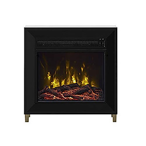 Twin Star Home Wall Mantel Electric Fireplace, Black