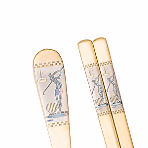 ROAEXPO Oseobang Class 4Kinds 1Person Stainless 24k Gold plating Steel Flatware Set Home Kitchen Utensils Set Dishwasher Safe Made in Korea Cutlery (8.Golf)