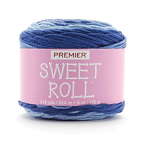 Premier Yarns Sweet Roll Yarn, Ideal Yarn for Crocheting and Knitting, Medium-Weight and Self-Striping Yarn, Made of Acrylic, Honey Lavender, 5 oz, 245 yards