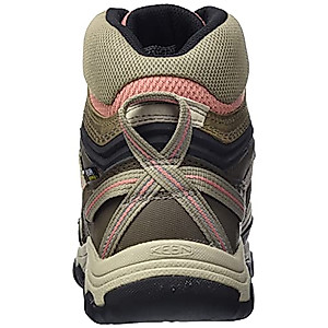 KEEN Women's Ridge Flex Mid Height Waterproof Hiking Boot, Timberwolf/Brick Dust, 7.5