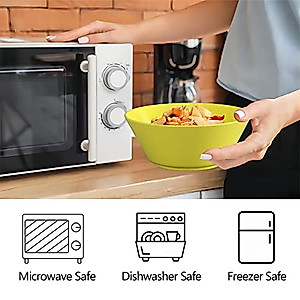 Homestockplus 50 Oz Large Cereal Bowls, Unbreakable Salad Bowl Set of 6, Sturdy and Stackable Serving Bowls, Microwave Dishwasher Safe Color Bowls Set for Oatmeal, Soup, Ramen, Salad, Snack -6 Colors