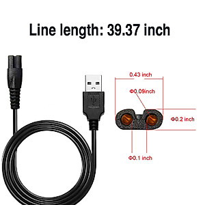 WAHFOX Universal Head Shaver Charger Cord USB Cable Compatible with Skull Shaver Pitbull and Mainstream Shaver Brands(USB Charger)