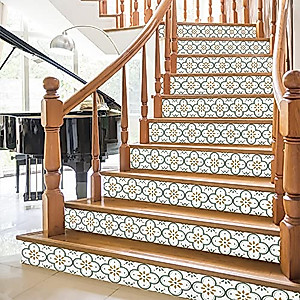 Peel & Stick Floor Tiles Vinyl Flooring 8"x8", Self-Adhesive Removable, Suitable for Wall, Floor, Kitchen, Bathroom,10 Sheets (Green Flower)