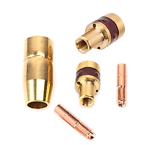 40Pcs/Set Mig Welding Gun Accessory 0.030" Kit for M-10,M-15 and Hobart H-9 H-10 Include 30pcs Contact Tips 000-067 0.030", 5pcs Gas Nozzles 169-715 1/2", 5pcs Gas Diffusers 169-716