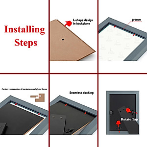 RPJC 11x14 inch Photo Frame Made of Solid Wood High Definition Glass Display Pictures for Wall Mounting Picture Frame with Stand Rustic White