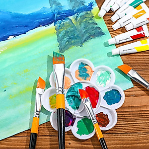 Paint Brush Acrylic Paint Brushes Angled Flat Art Paint Brush Set Small Artist Paint Brushes for Acrylic Craft, Watercolor, Oil, Gouache, Face Body Detail Painting for Kids Adult (6, 1/2inch)